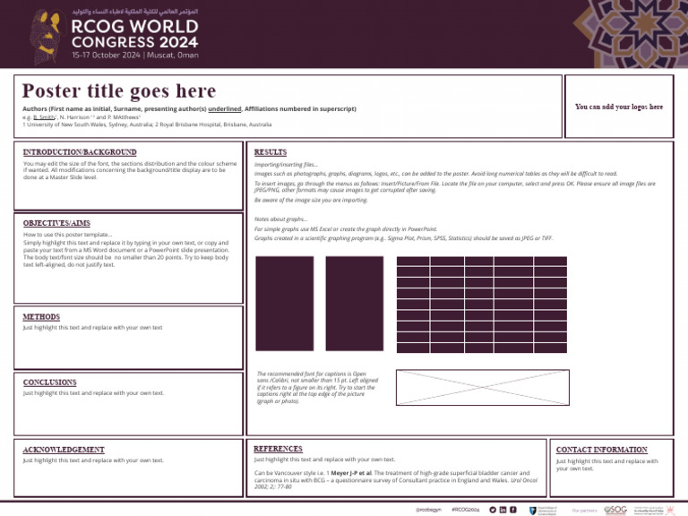 Template RCOG Poster 2024 | PDF | Microsoft Power Point | Computing