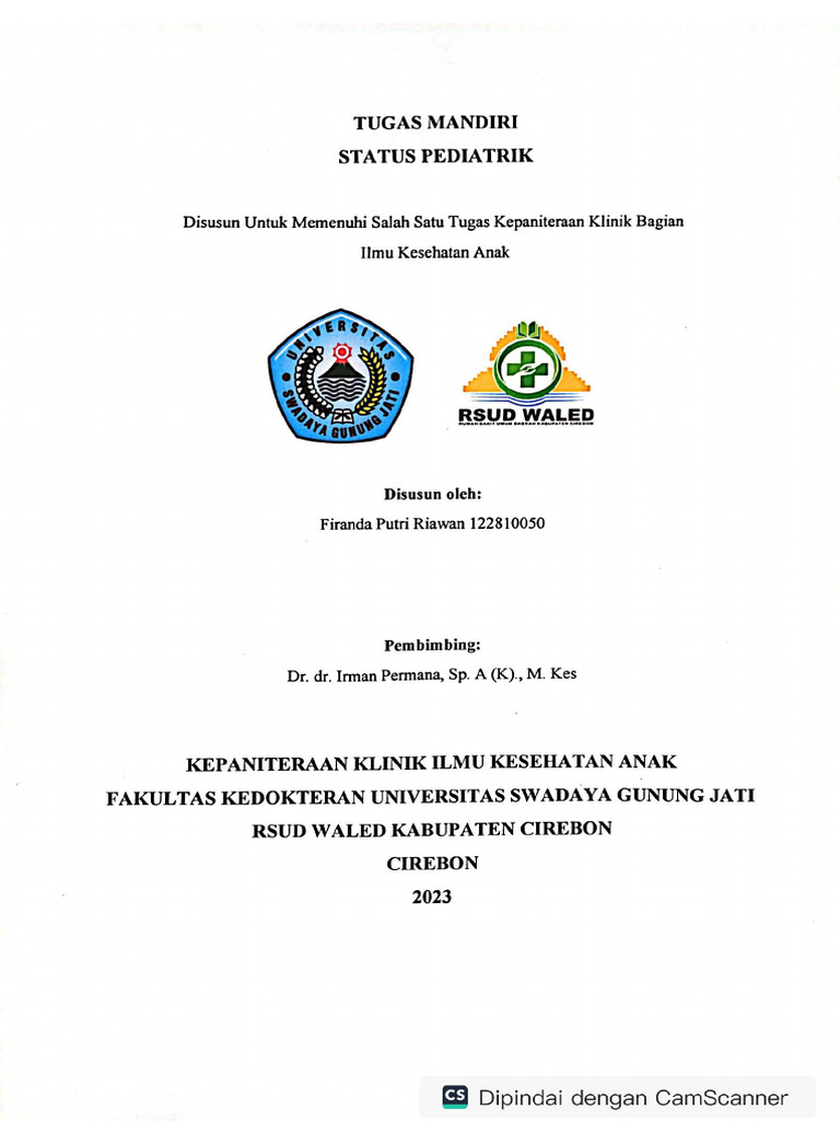 Contoh Pengisian Status Pediatric | PDF