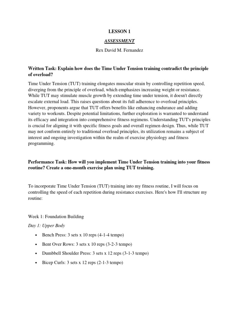 Lesson1 (Activities) | PDF | Strength Training | Physical Fitness