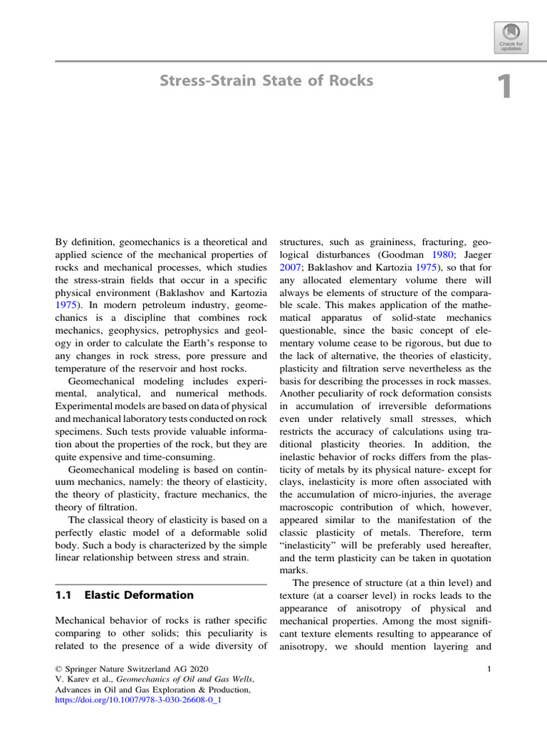 Stress Strain State of Rocks | PDF | Elasticity (Physics) | Deformation (Engineering)