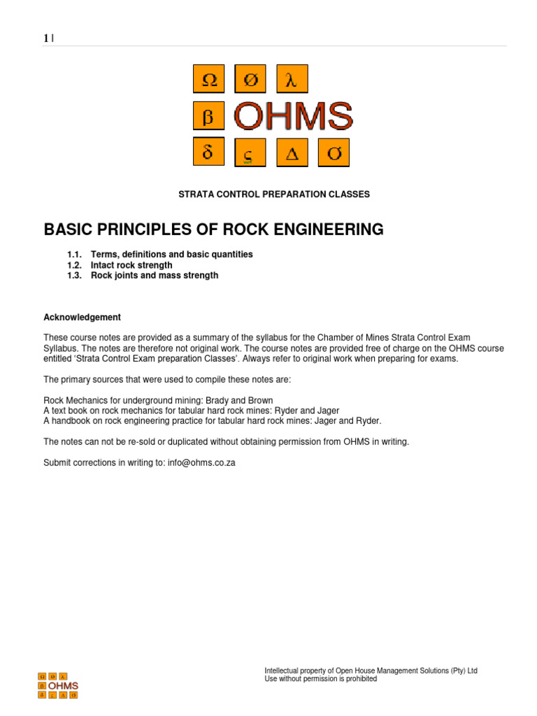 Strata Control Preparation Classes | PDF | Stress (Mechanics) | Strength Of Materials