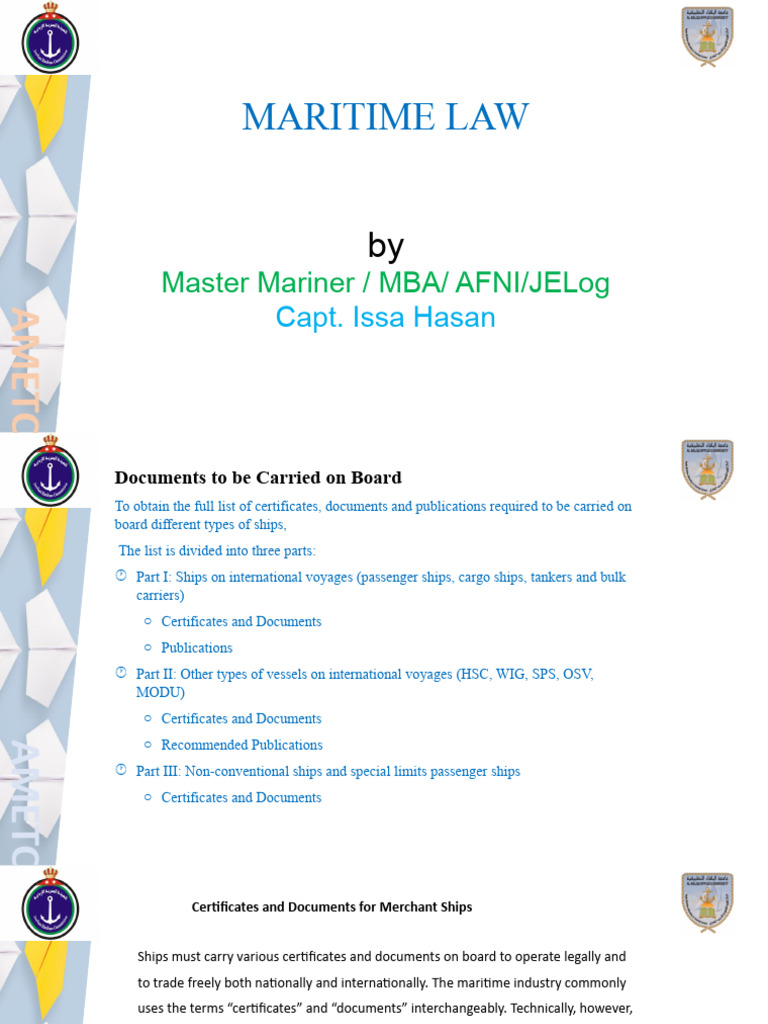 Ship Certificates To Carry Onboard Ship | PDF | Tonnage | Water Transport