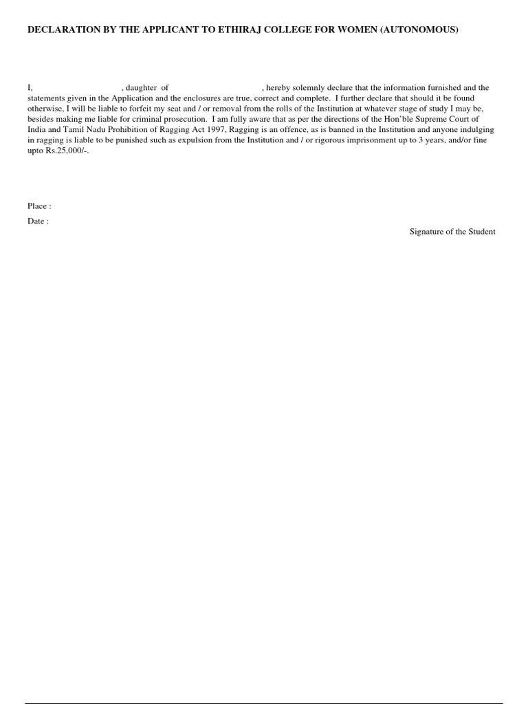 Declaration by The Applicant 184736 | PDF