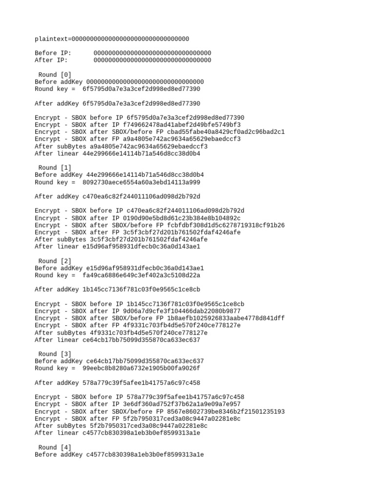 AES Encryption Process Steps | PDF