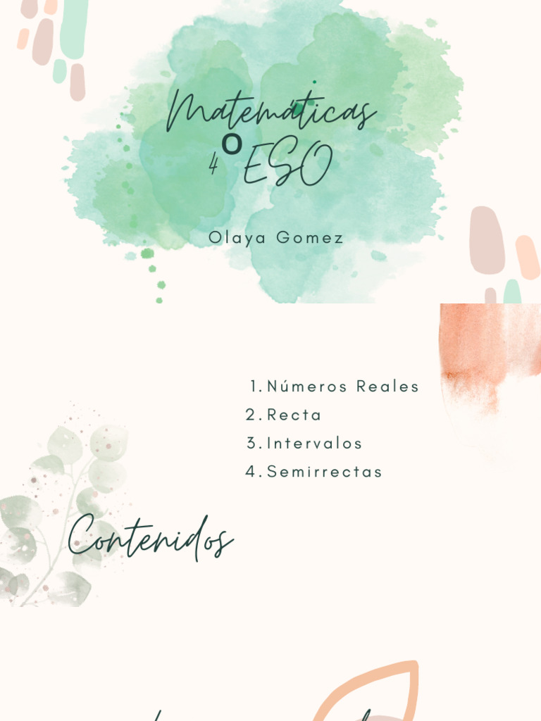 2.Matemáticas 4º ESO Lucia (Intervalos, rectas y semirectas) | Descargar gratis PDF | Número ...