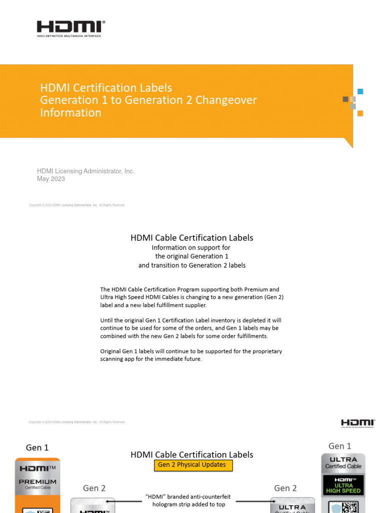 HDMI Certification Label Transition - Public | PDF | Hdmi | Barcode