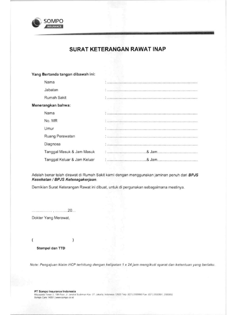 Form HCP Sompo-New | PDF
