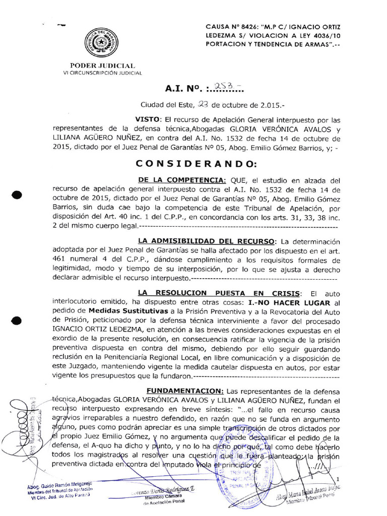 Considerando:: de La | PDF | Mandato | Procedimiento legal