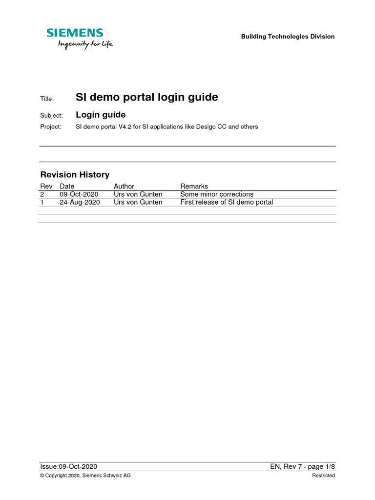 SI Demo Portal Login Guide | PDF | Login | Remote Desktop Services
