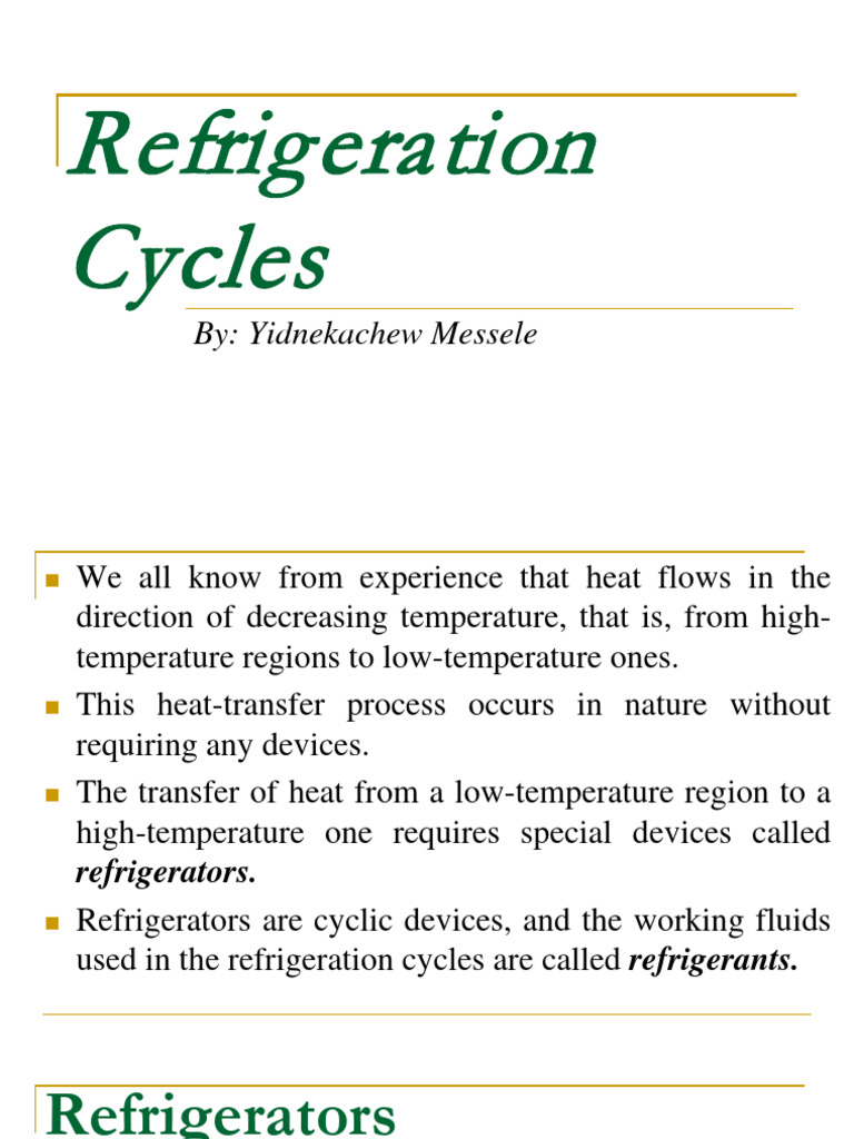 Refrigeration-Cycles 2 | PDF | Refrigeration | Engineering Thermodynamics