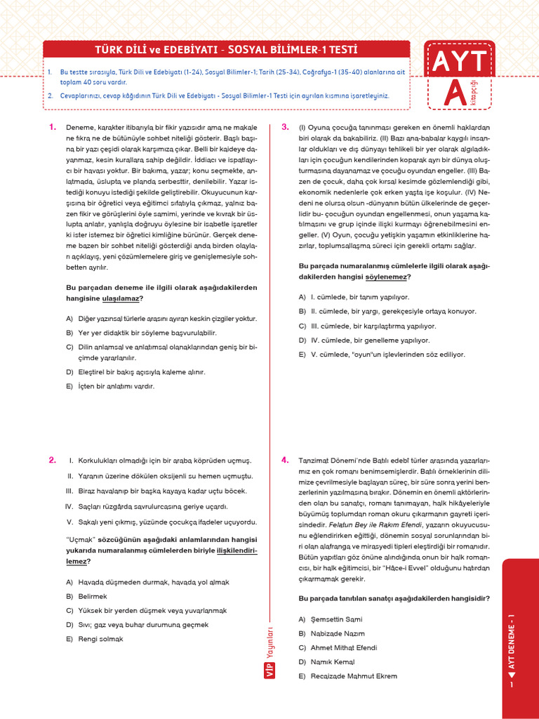 Vip Ayt 1 | PDF