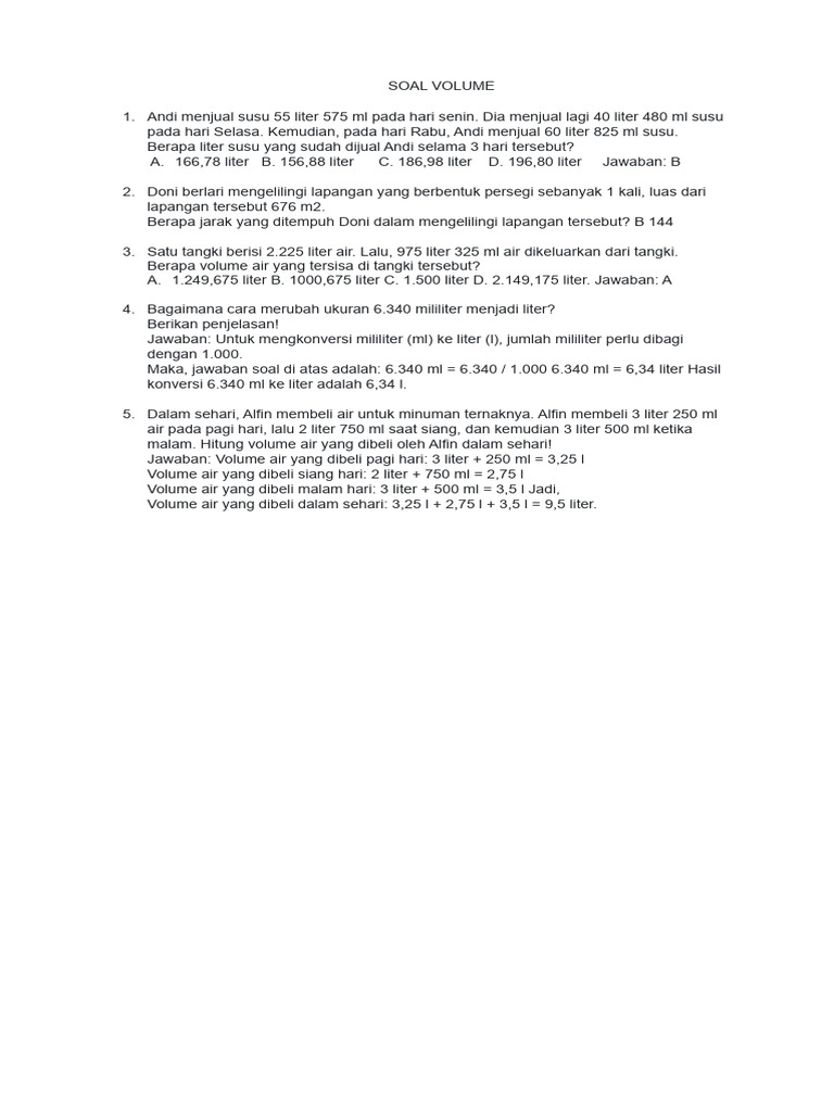 Ekstra MTK-SOAL VOLUME | PDF