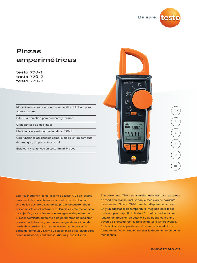 TESTO 8394 Catalogo ES Testo770 DT SP | PDF | Medición | Par termoeléctrico