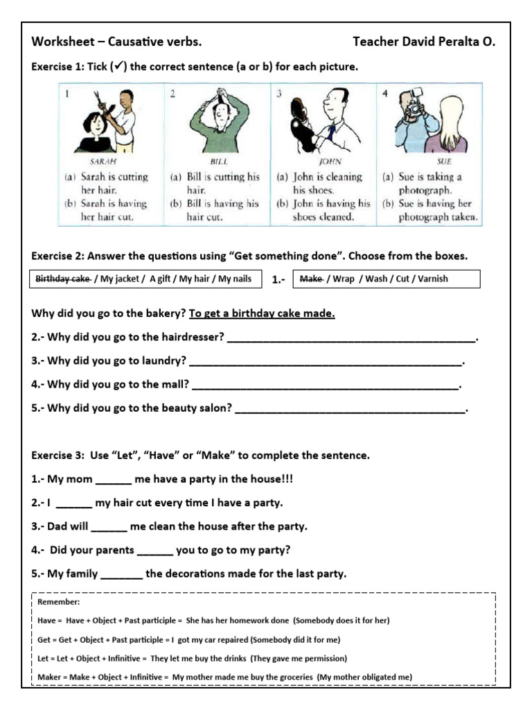 Causative Verbs - Printable 1 | PDF