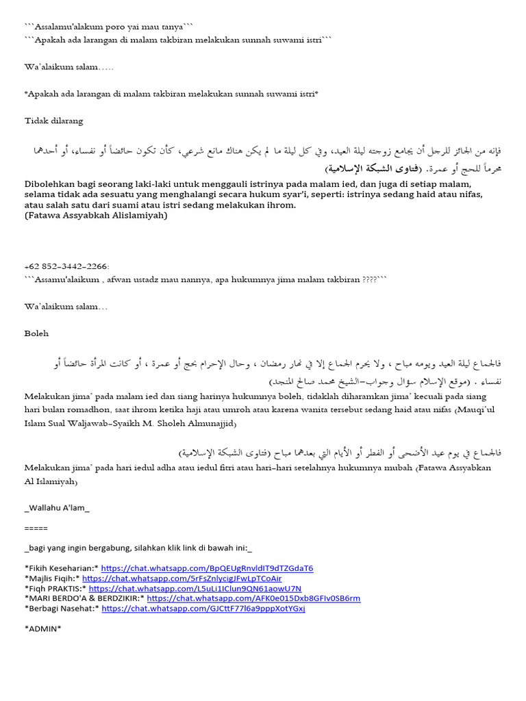 Hubungan Badan Di Malam Ied | PDF