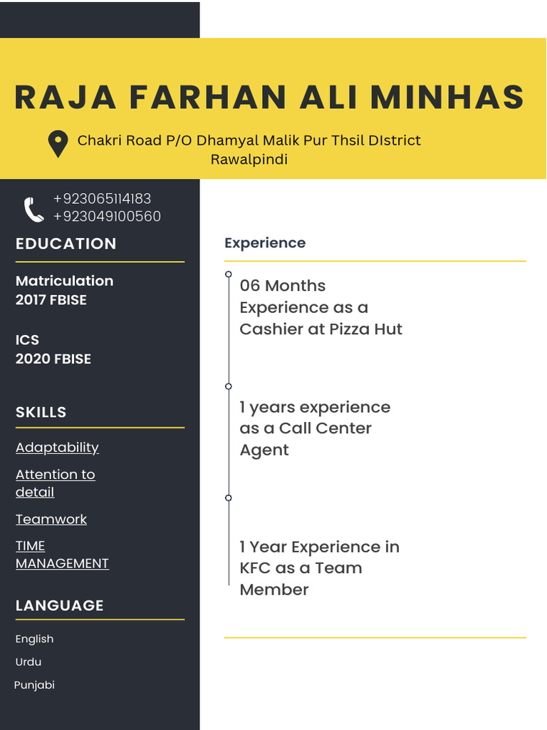 Farhan Ali Minhas CV | PDF