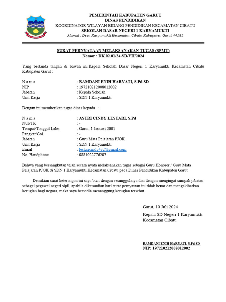 SPMT - Rinda Asti Sustriani - 2024 | PDF