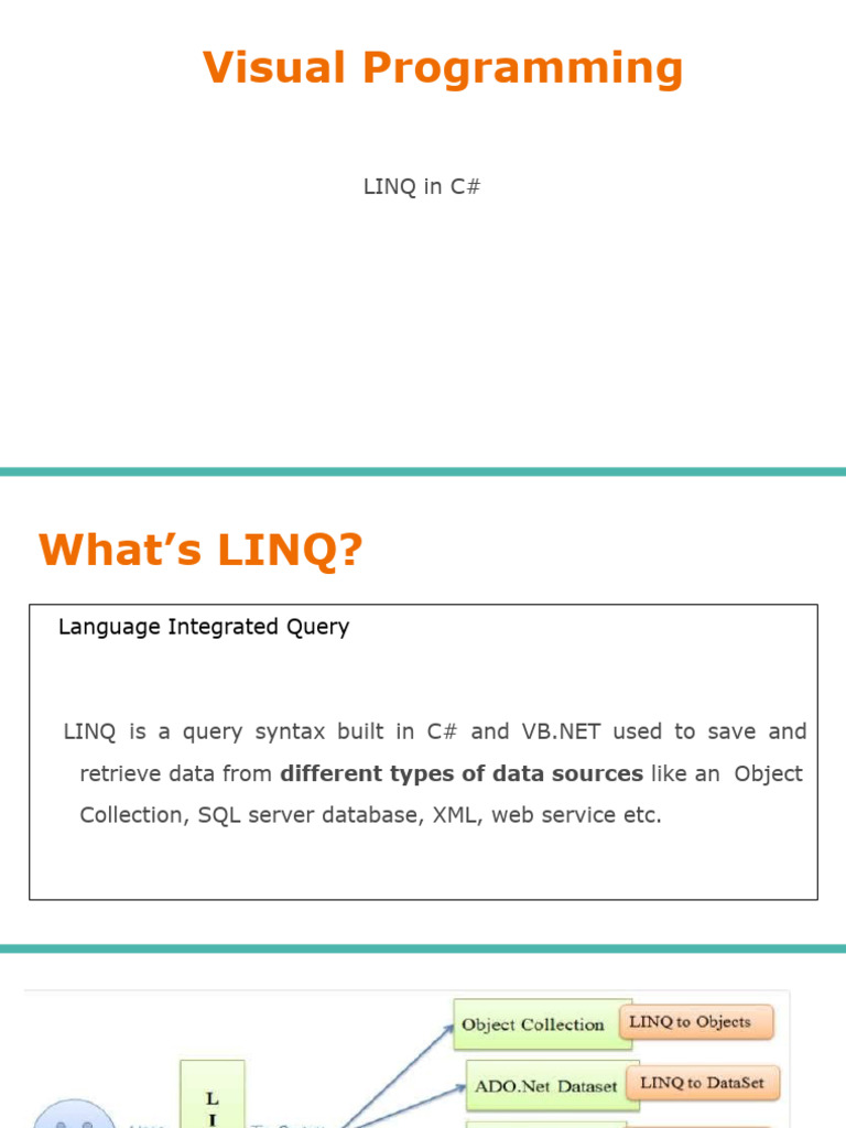 Lecture - 19 Introduction To LINQ | PDF | Language Integrated Query | Databases