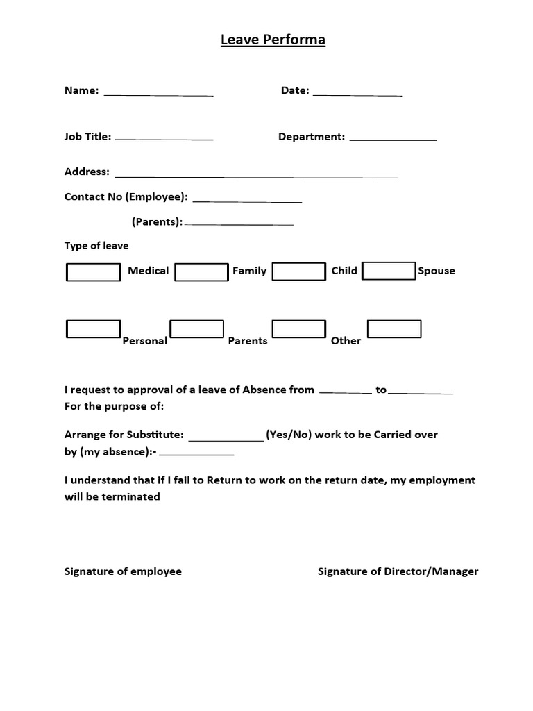 Leave Performa | PDF