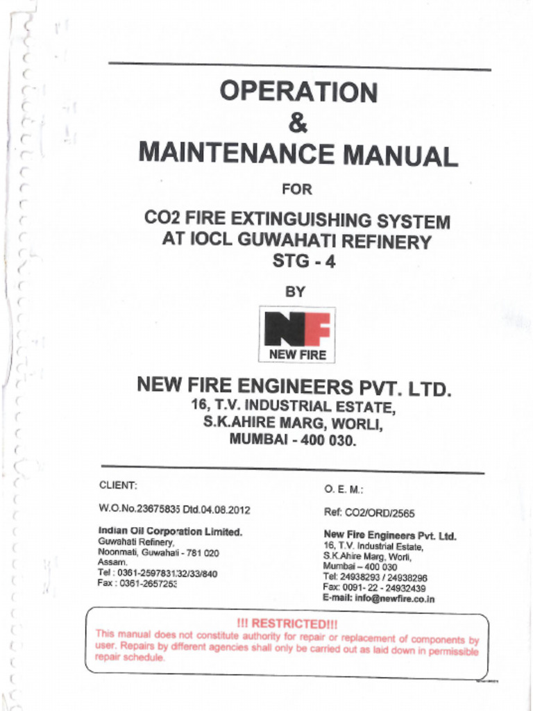 O&M CO2 Fire Extinguishing System | PDF