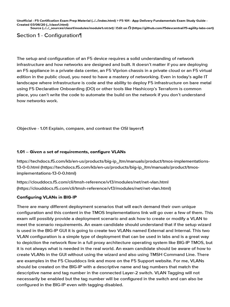 Section 1 - Configuration-101 | PDF | Network Switch | Ip Address
