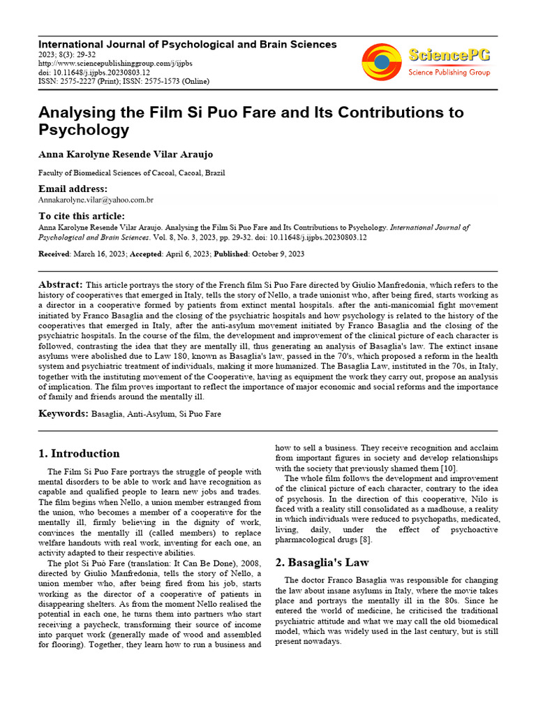 ijpbs.20230803.12 | Download Free PDF | Psychiatry | Psychiatric Hospital