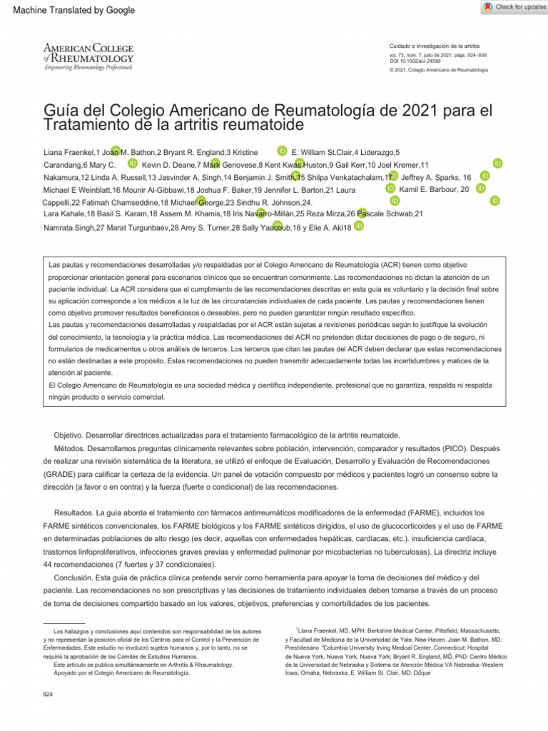 American College of Rheumatology Guideline for the Treatment of ...
