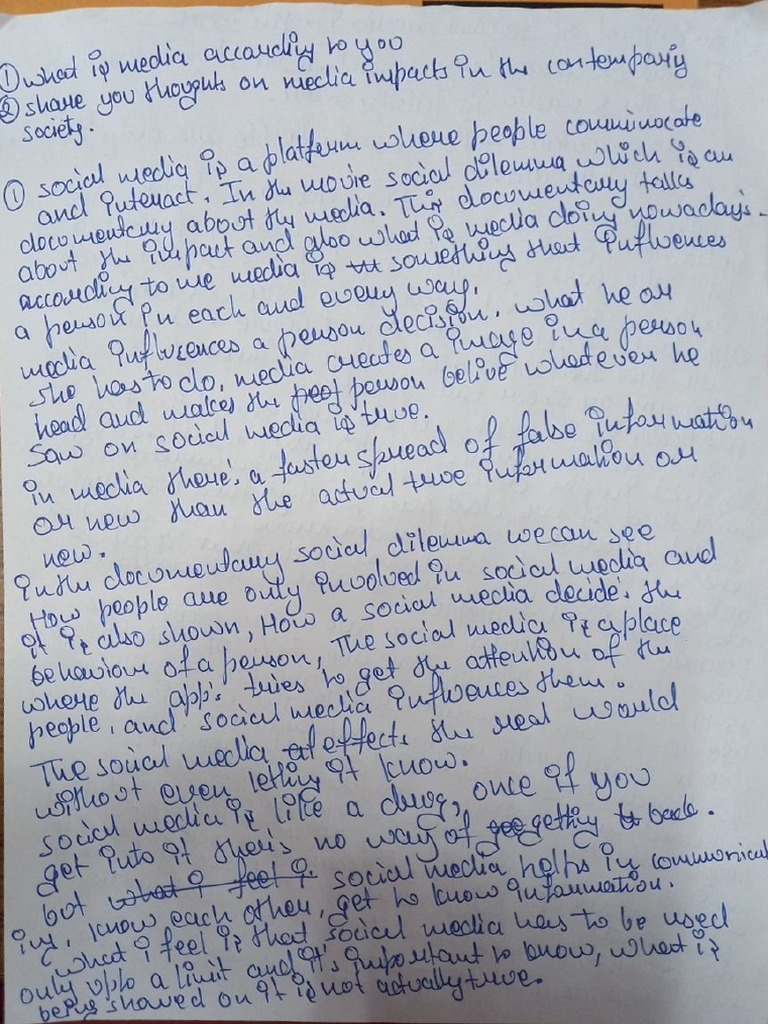 English Assignment Social Dilemma | PDF