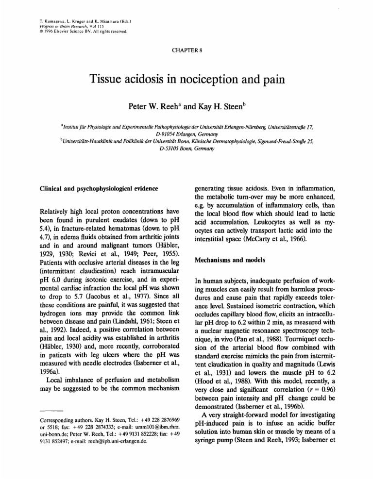 Tissue Acidosis in Nociception and Pain | PDF | Aspirin | Inflammation
