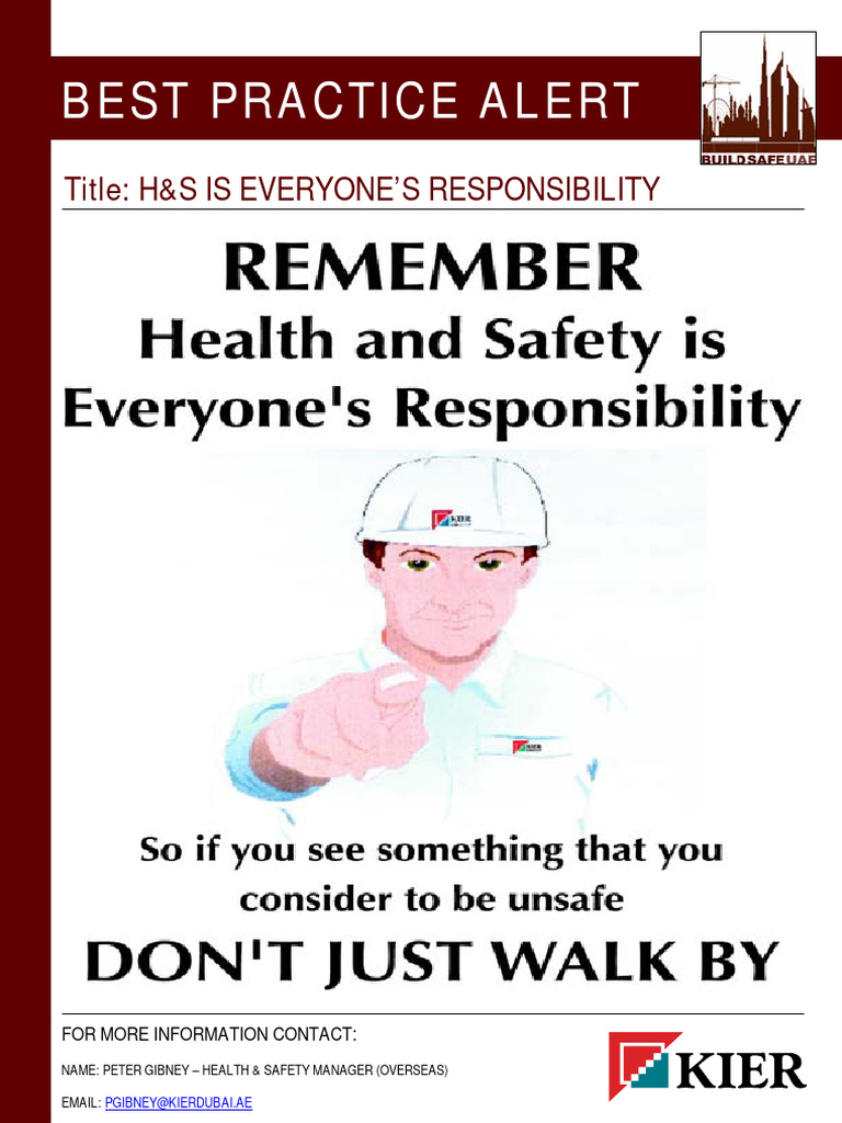 241 BSU Best Practice Alert - H&S IS EVERYONE'S RESPONSIBILITY | PDF ...