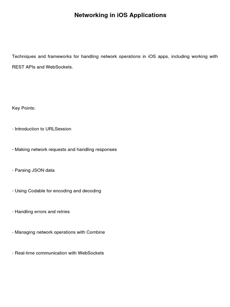 Networking in IOS Applications | PDF