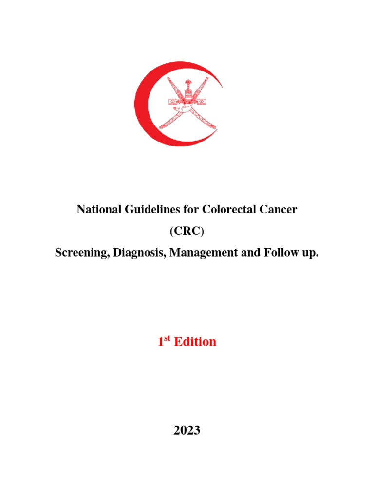 National Guidelines For Colorectal Cancer (CRC) Screening, Diagnosis ...
