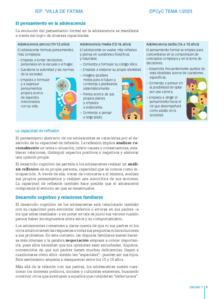 2°lectura DPC 1 | PDF | Pensamiento | Adultos