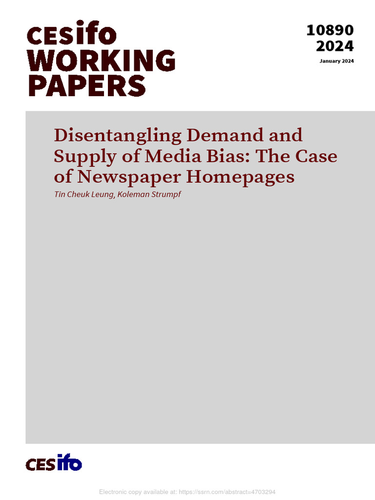 Media Bias - The Case of Newspaper Homepages | PDF | Media Bias | The ...