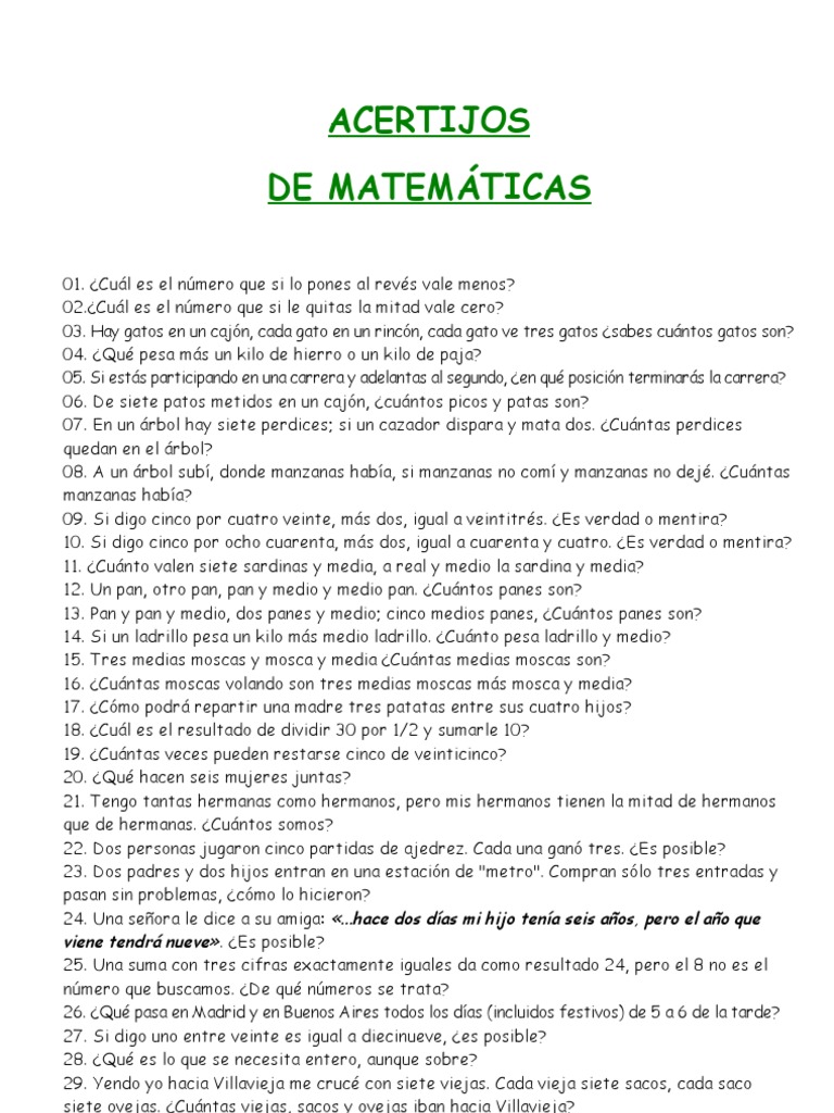 ACERTIJOS | PDF