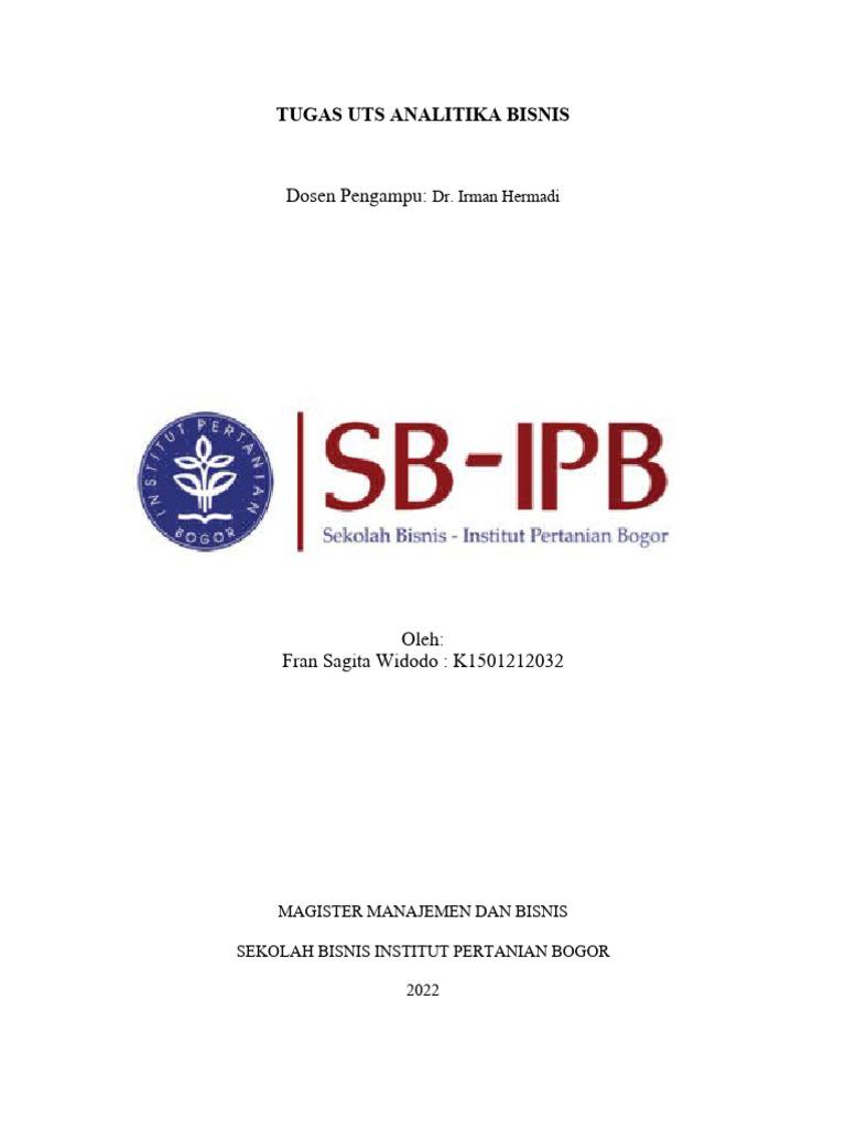 K1501212032 - Fran Sagita Widodo - Irh | PDF | Bisnis
