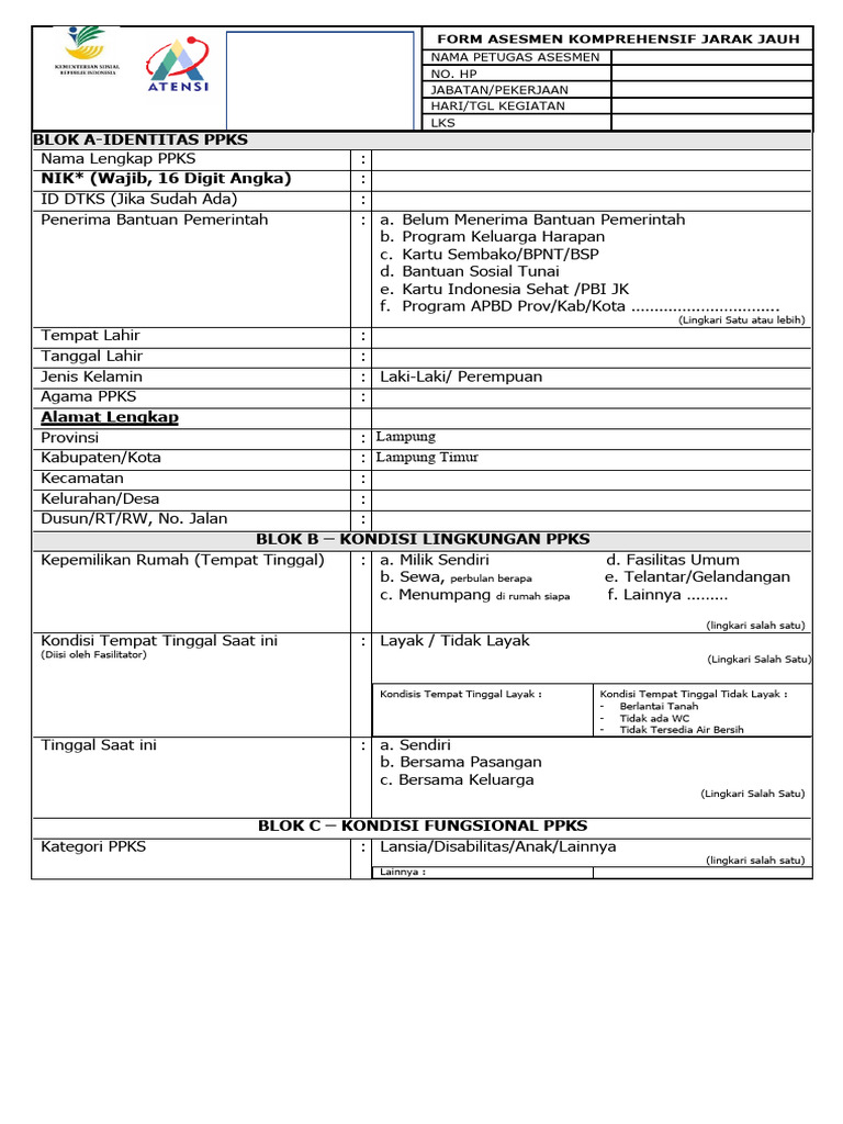 Asesmen Komprehensif PPKS Lampung | PDF