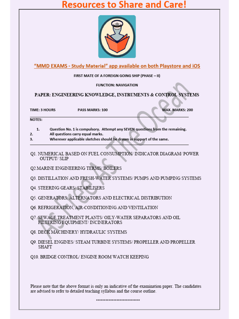 Phase 2 Question Paper | PDF | Pump | Marine Propulsion