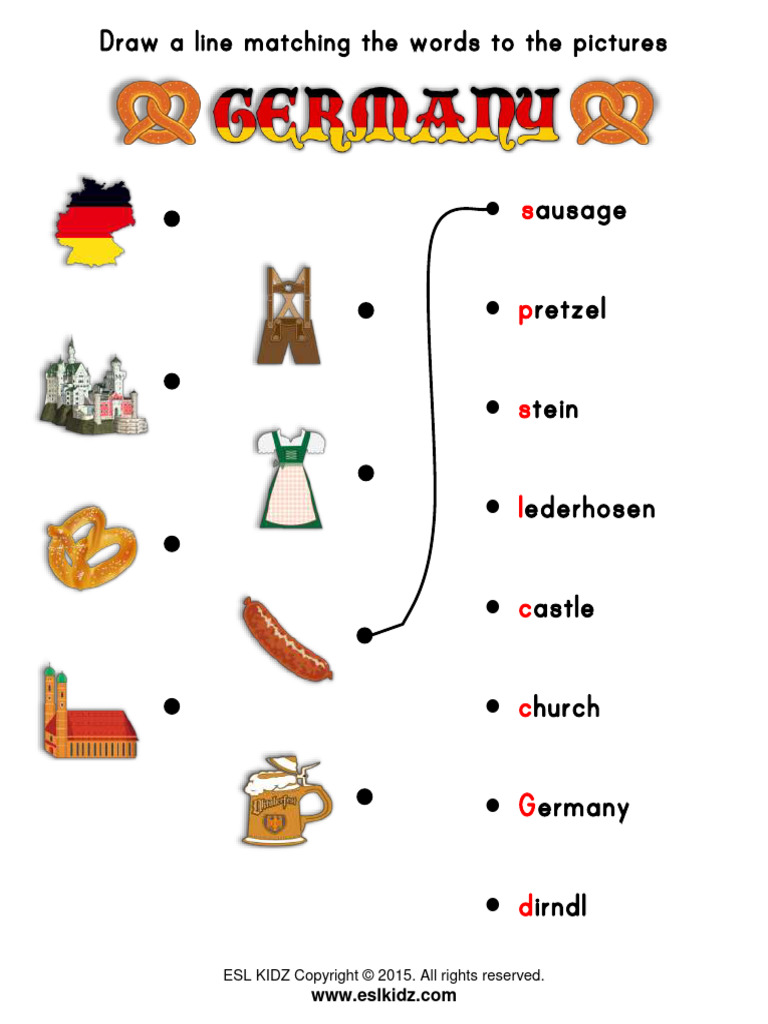 Germany Matching Worksheet | PDF | Human Communication | Cognition