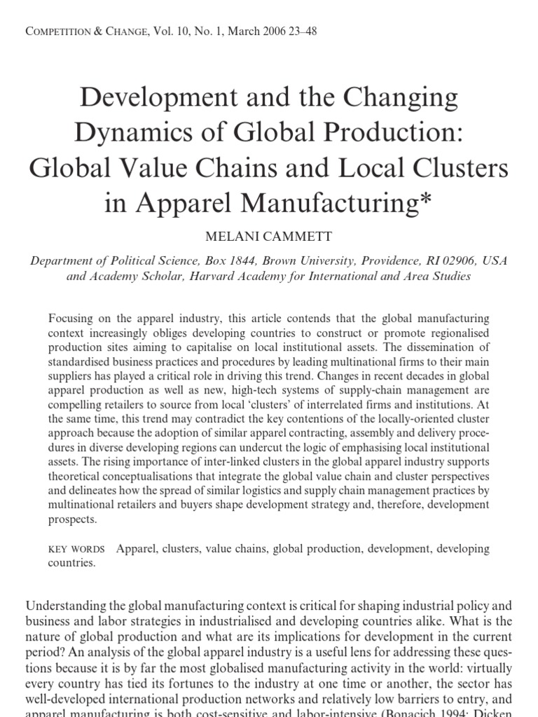 Development and The Changing Dynamics of Global Production Global Value ...