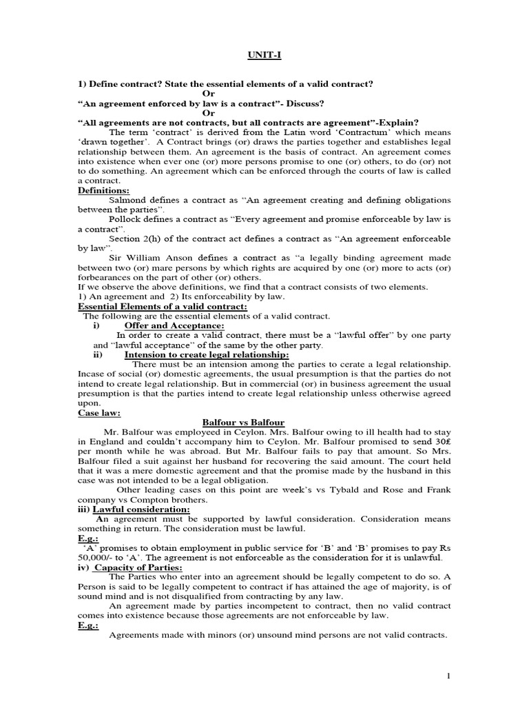 Law of Contract 1 | PDF | Legal Liability | Offer And Acceptance