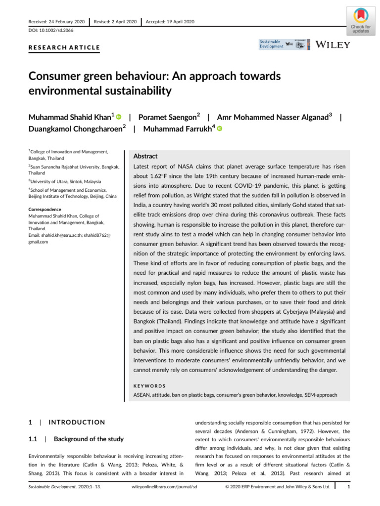 Green Consumer | PDF | Behavior | Multicollinearity