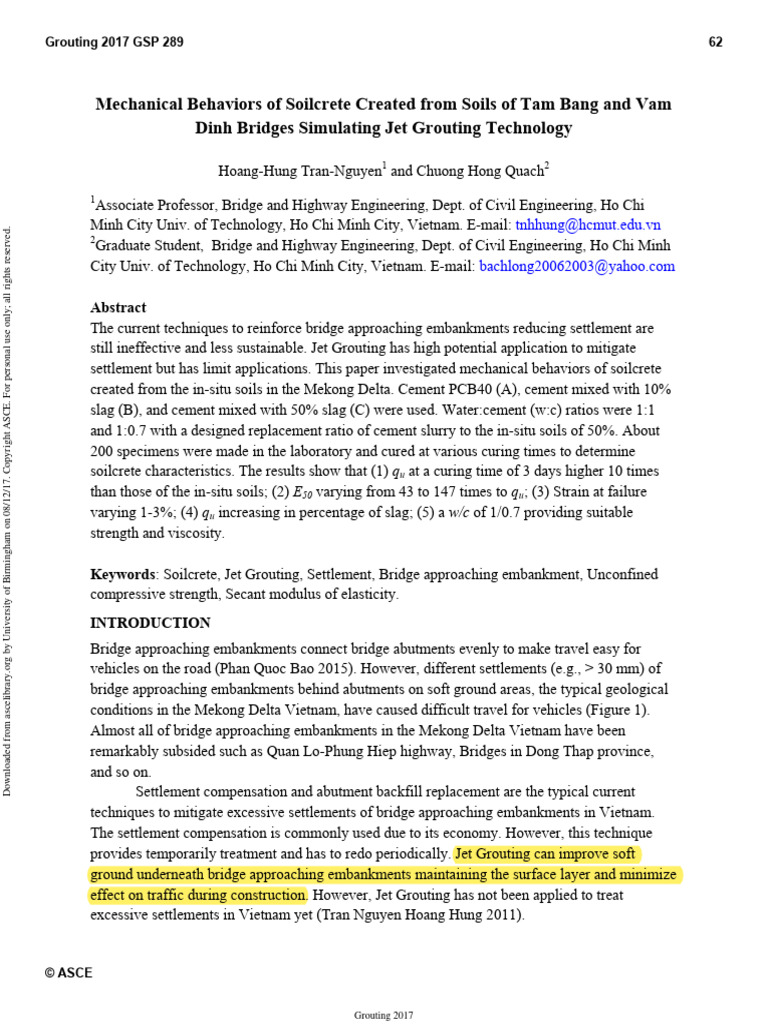 7-Mechanical Behaviors of Soilcrete Created From Soils of Tam Bang and Vam | PDF | Materials ...