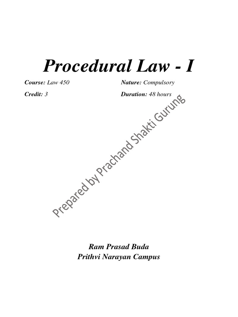 450 Procedural Law - I PDF | PDF | Precedent | Standing (Law)