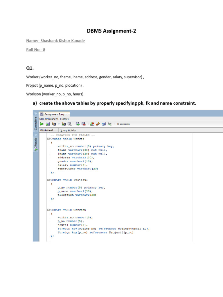 DBMS Assignment2 | PDF | Technology & Engineering