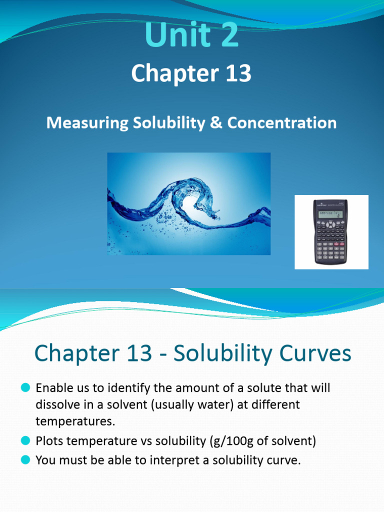 Chapter 13 Measuring Solubility and Concentration | PDF | Solubility ...