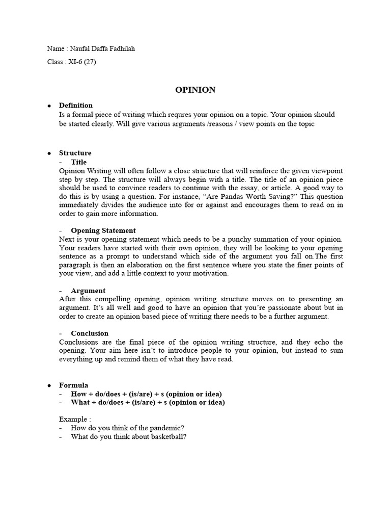 Opinion And Arguments Pdf Argument