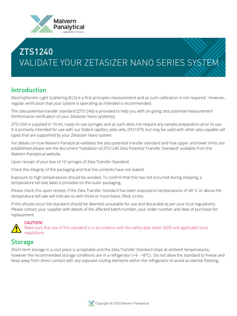 ccm0027 How To Use zts1240 To Validate Zetasizer Nano - tcm50 63784 ...