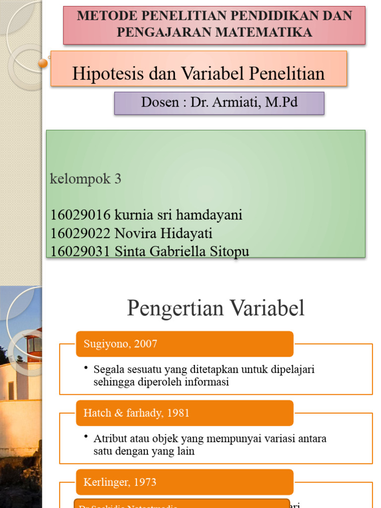 Presentasi 3 - Hipotesis dan Variabel Penelitian | PDF