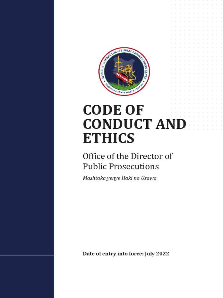 Code of Conduct and Ethics Overview | PDF | Prosecutor | Integrity